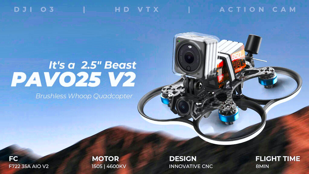 Nouveau BetaFPV Pavo25 V2 La puissance redéfinie dans un cinéwhoop FPV ...