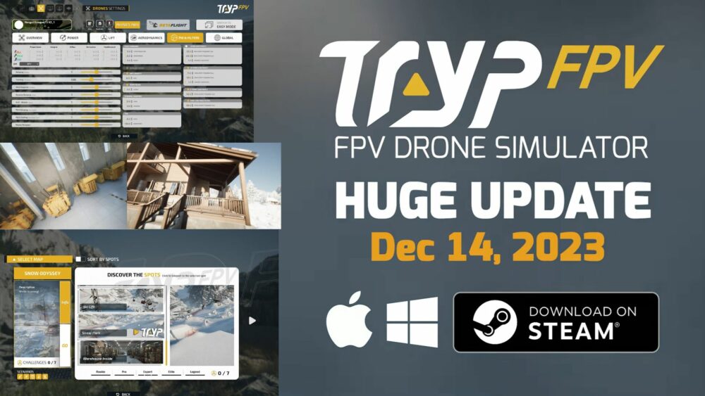 Exploration des nouveautés dans Tryp FPV : Système physique, Betaflight, UI/UX, Nouvelles Maps ...